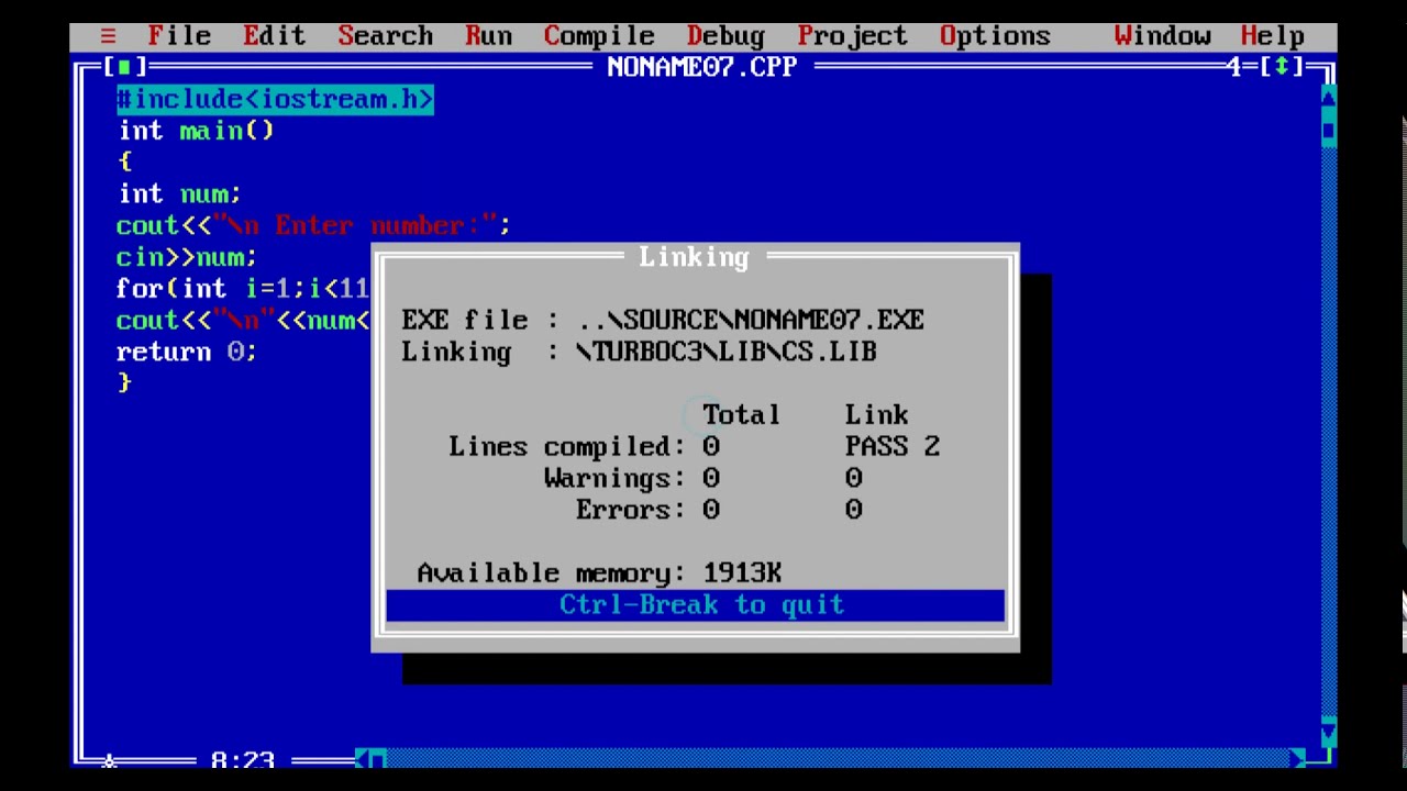C Program To Print Table Youtube
