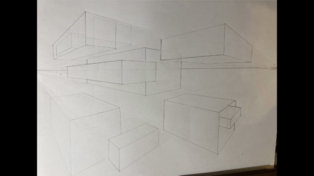 Drawing Shapes in 2 Point Perspective - YouTube