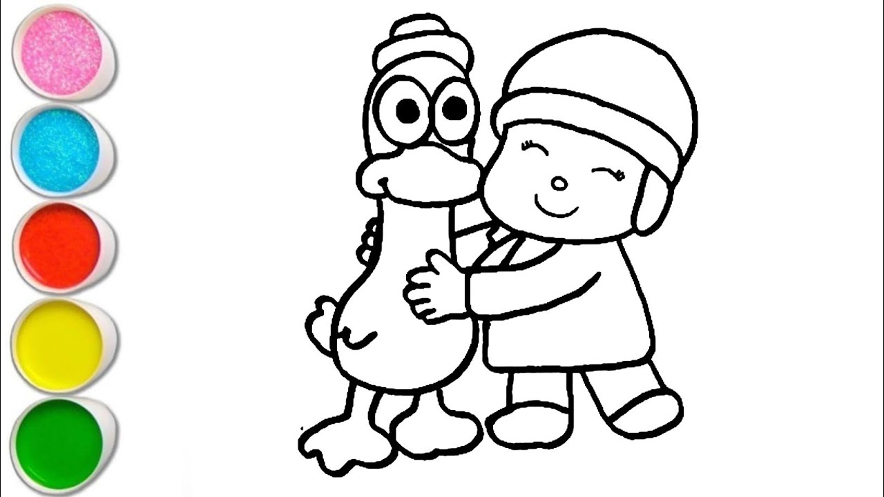 Pocoyo and Pato Drawing, Painting and Coloring For Kids and Toddlers ...