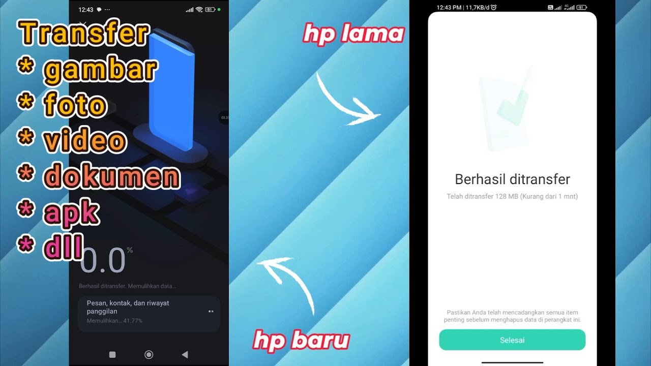 Cara Transfer Semua File Daftar Kontak Foto Video Aplikasi HP Lama ke ...