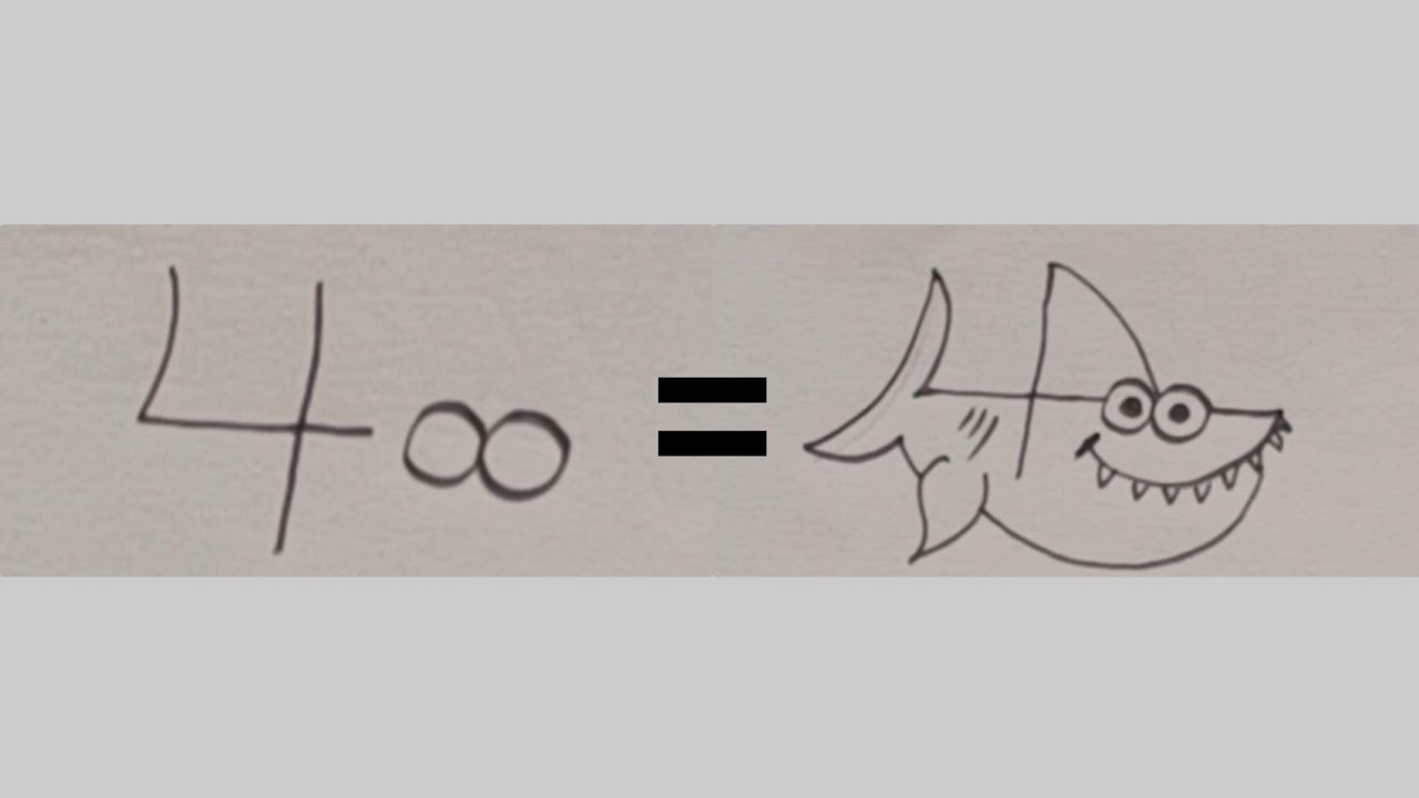 How to draw a shark🦈 using number 400 ||Number drawing ||Easy step by ...