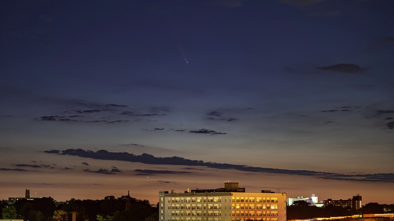 Neowise comet time-lapse over Baltimore - YouTube