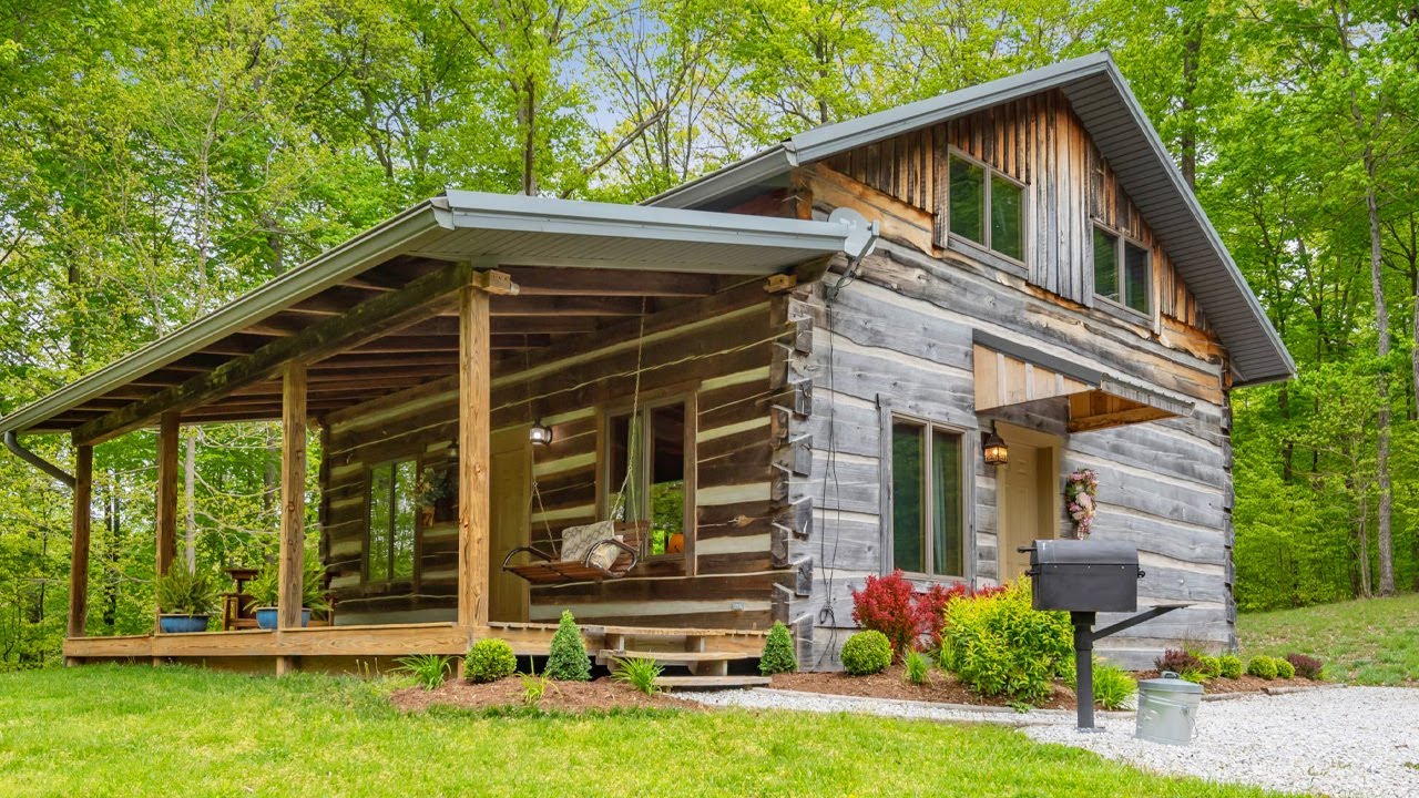 Amazing Beautiful The Tranquility Log Cabin House | Lovely Tiny House - YouTube