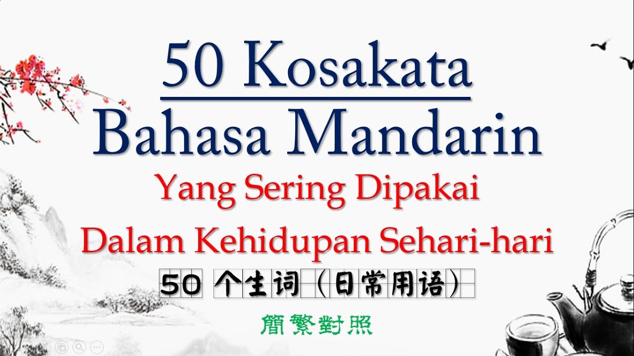 50 kosakata Bahasa Mandarin Yang Sering Dipakai Dalam Kehidupan Sehari ...
