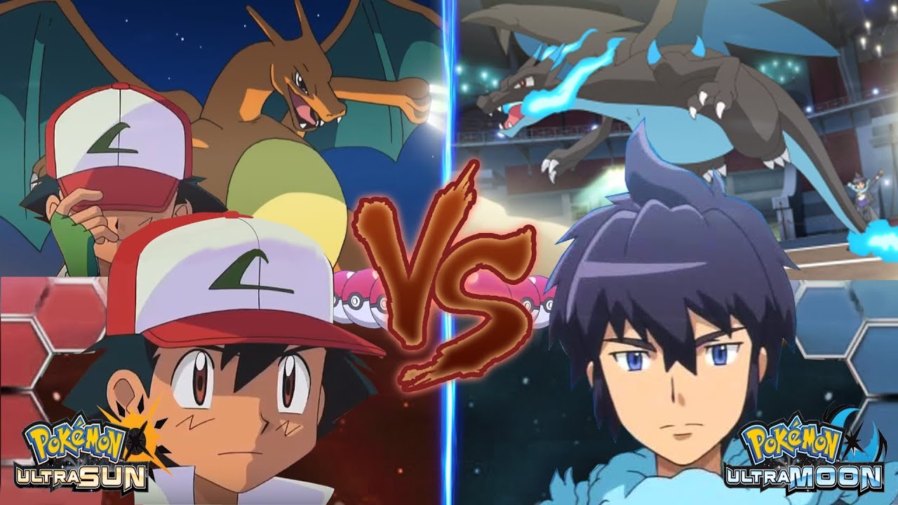 Pokemon Battle USUM: Pokemon Ash Vs Alain (Ash Charizard Vs Alain ...