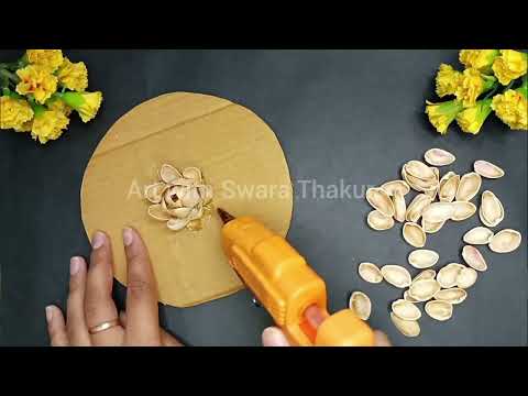 How to make pistachio shells flower 🌺 | easy way to make pista shells ...