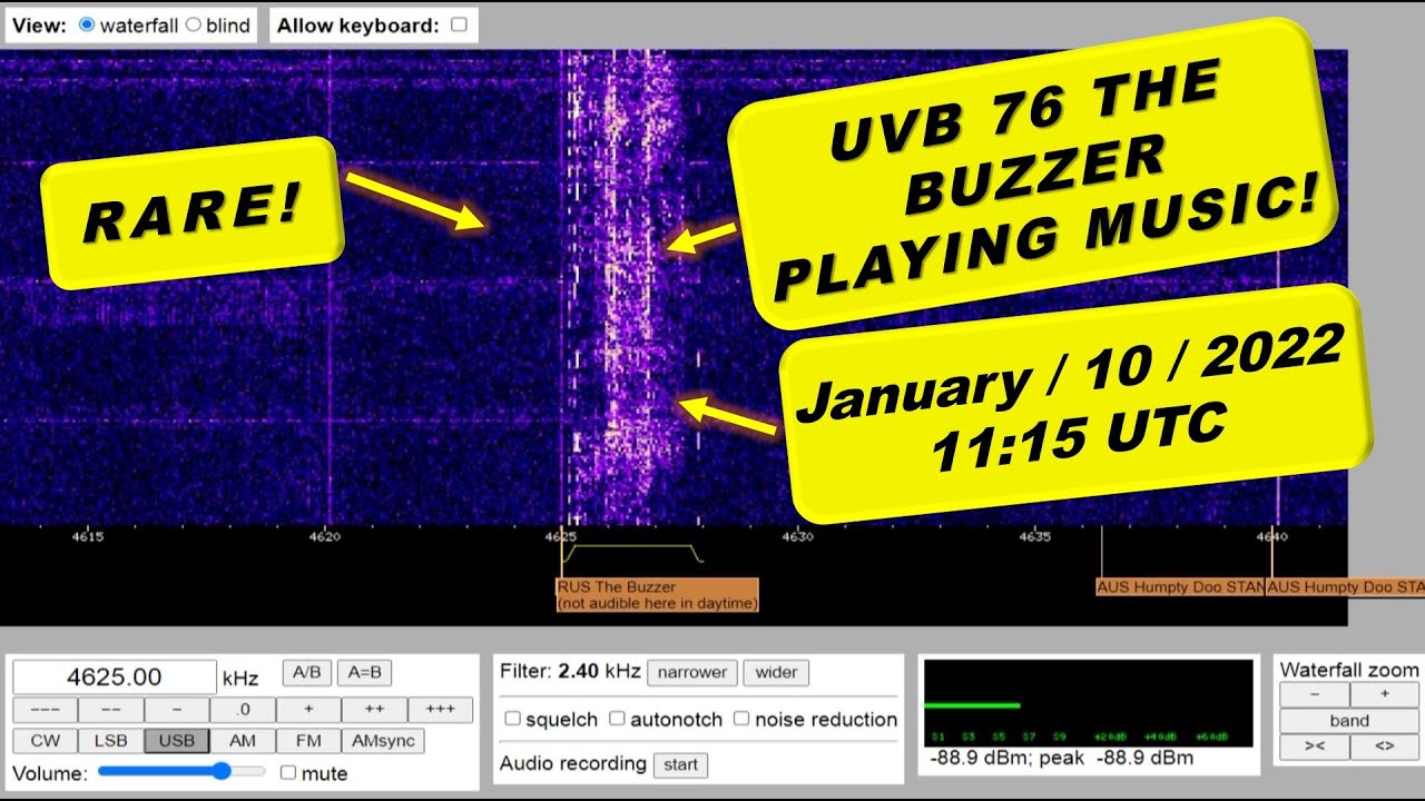 UVB-76 The Buzzer playing music! January /10/2022 (RARE!) - YouTube