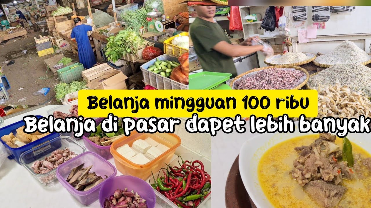 Belanja mingguan hemat 100 ribu di pasar serang - YouTube