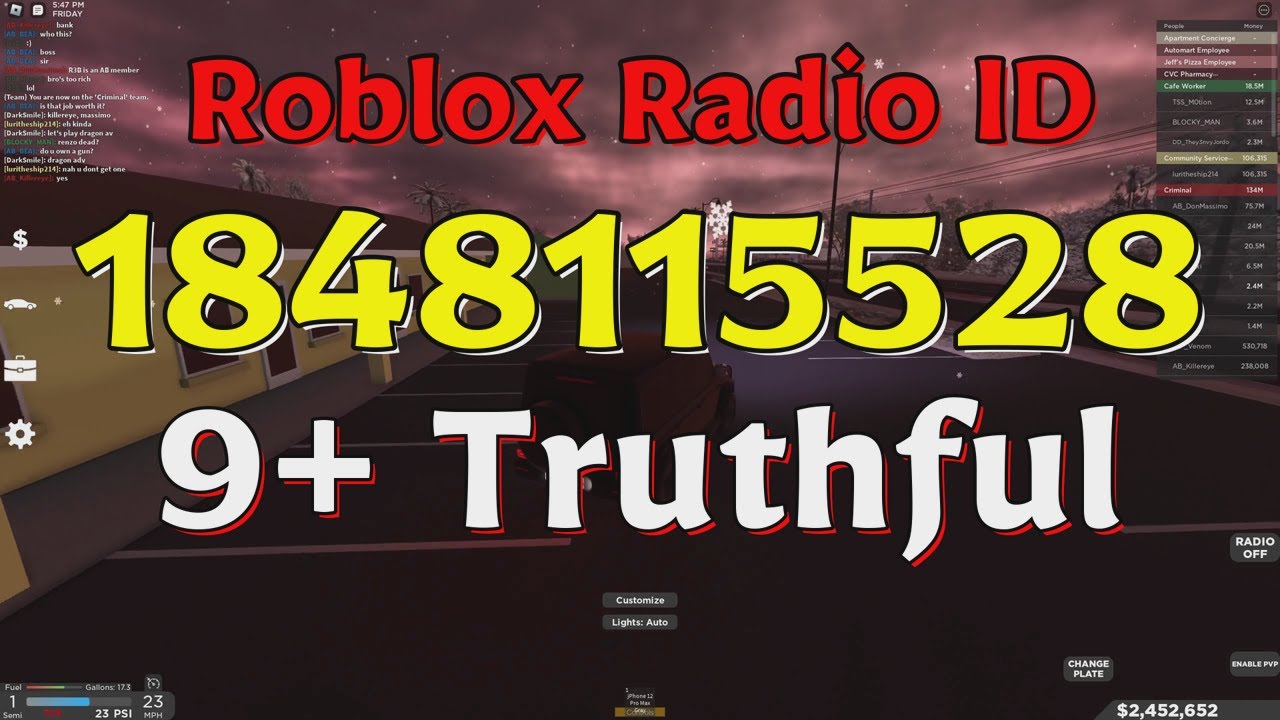 Truthful Roblox Radio Codes/IDs - YouTube