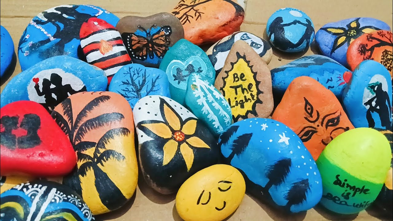20 Painting idea for beginners || Stone art with Aneeta || Easy ...