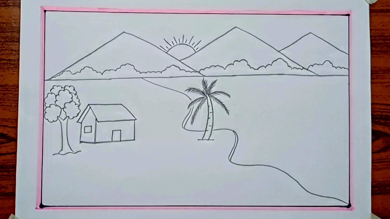 Simple & very easy scenery drawing tutorial step by step/ pencil ...