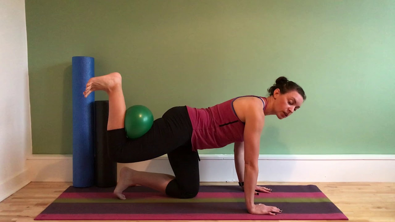 Donkey kick w/pilates ball - YouTube