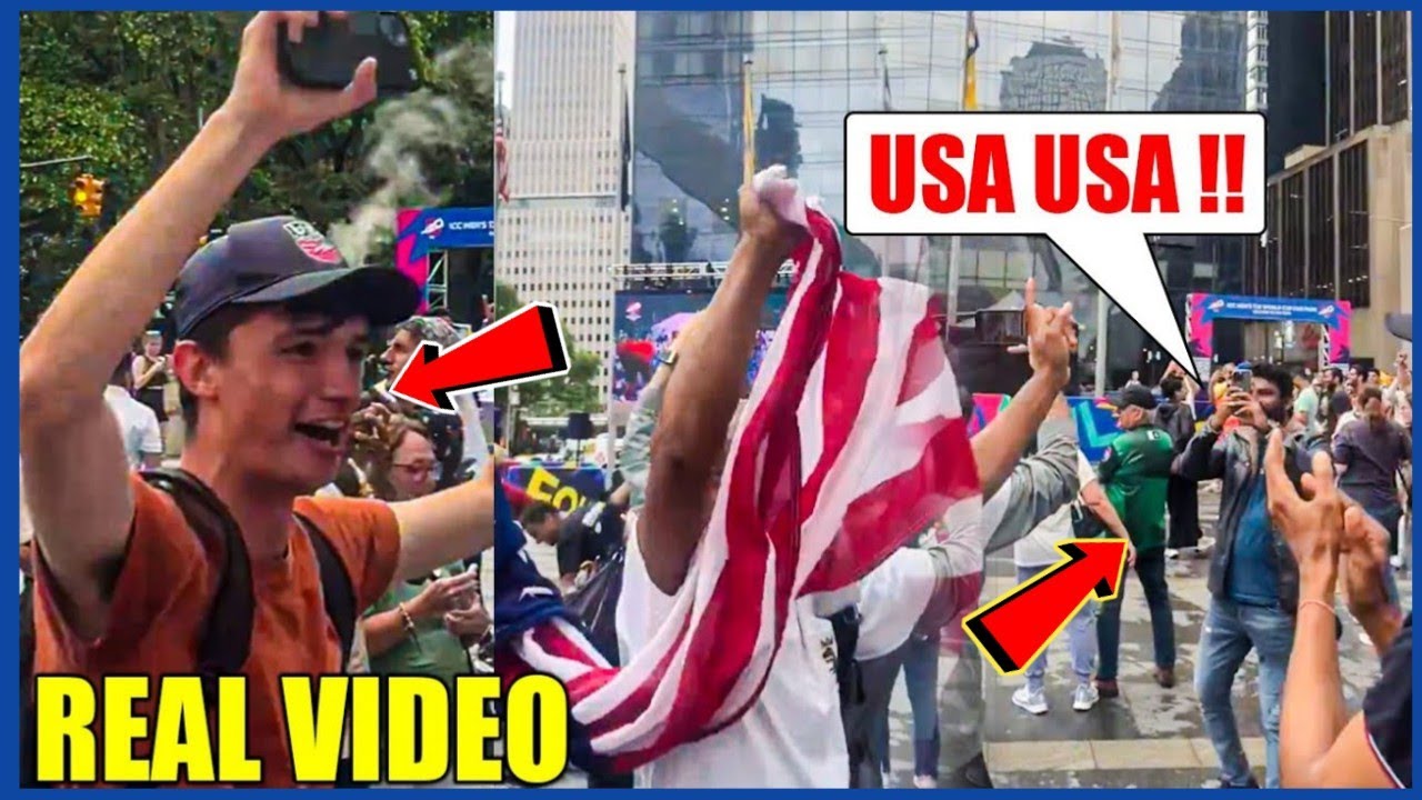 Pakistani fan crying 80 lakh Usa fans celebrate in New York After Pak ...