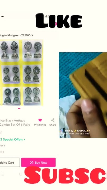 Under_185.Meesho Oxidised silver earrings combo set of.6 Unboxing..#short #meesho. S-224438656 ...