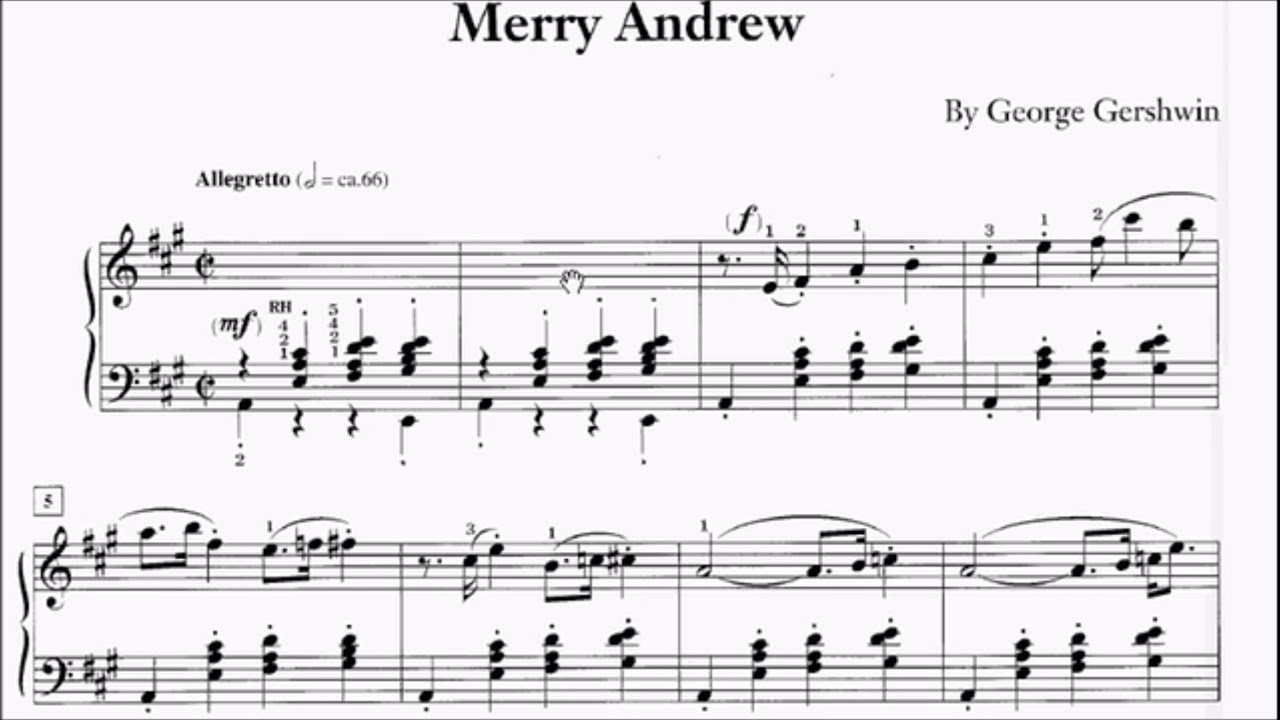 HKSMF 78th Piano 2026 Class 122 Grade 6 Gershwin Merry Andrew Sheet ...