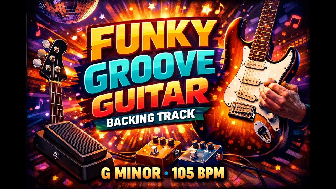 Funky Groove Guitar Backing Track in G Minor (105 BPM) | Fun Jam Track ...