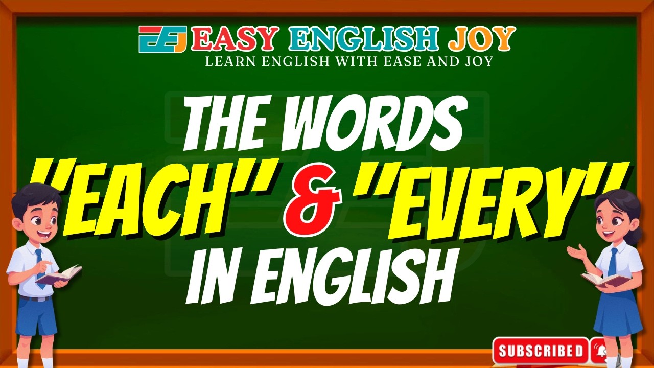 The words "each" and "every" in English - YouTube
