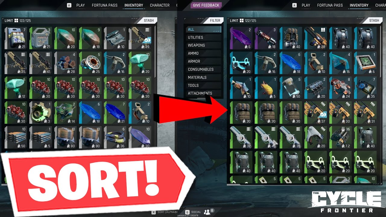 The Cycle Frontier - How To SORT Your Stash! - YouTube