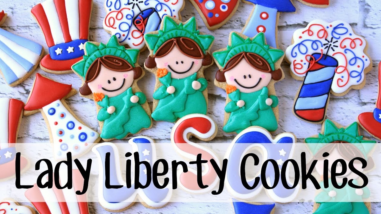 How to make decorated Statue of Liberty cookies -- cookie decorating ...