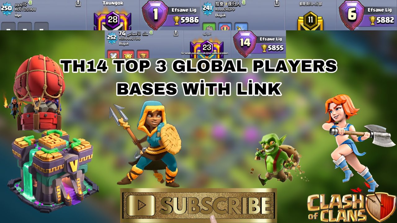 TH14 TOP 3 GLOBAL LEGEND BASES | TH14 WAR BASE | TH14 RİNG BASE ...