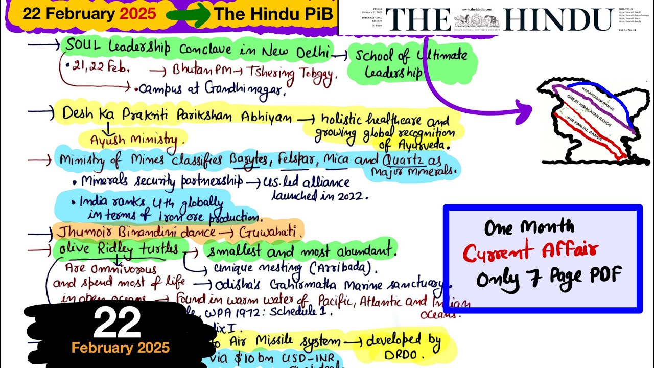 22 February 2025 | The Hindu Notes | Pib Notes | The Hindu Handwritten ...