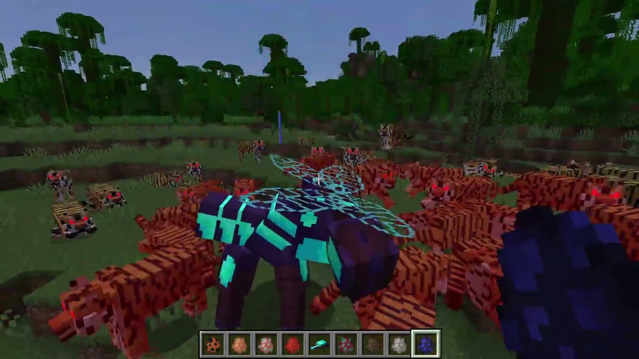 Minecraft - Alex's Mobs - Warped Mosco vs. Tigers (read description ...