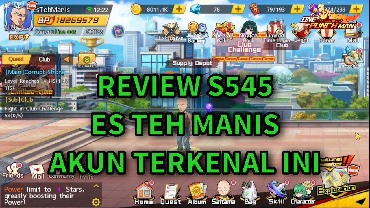 Review S545 Sultan Di Server Youtuber? NGERI ESTEHMANIS! - ONE PUNCH ...