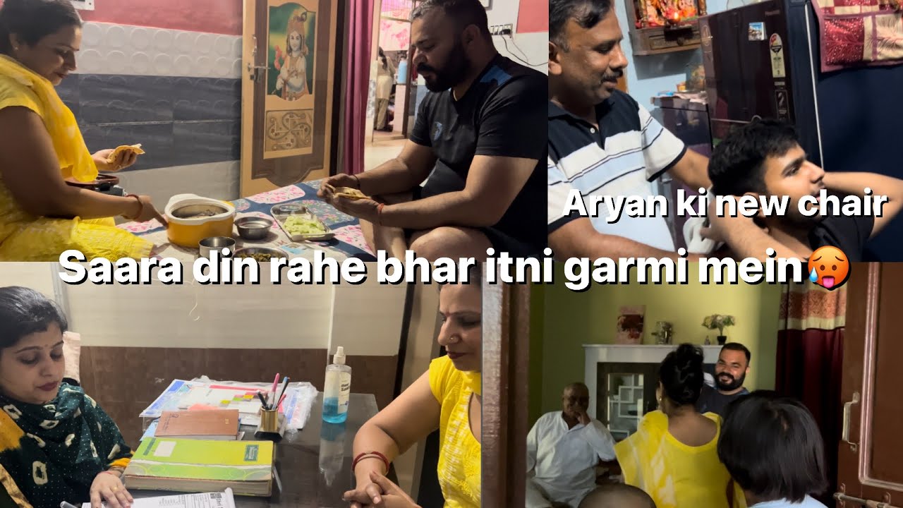 Itni garmi mein rahe saara din bhar || Aryan ki new chair aa gyi - YouTube