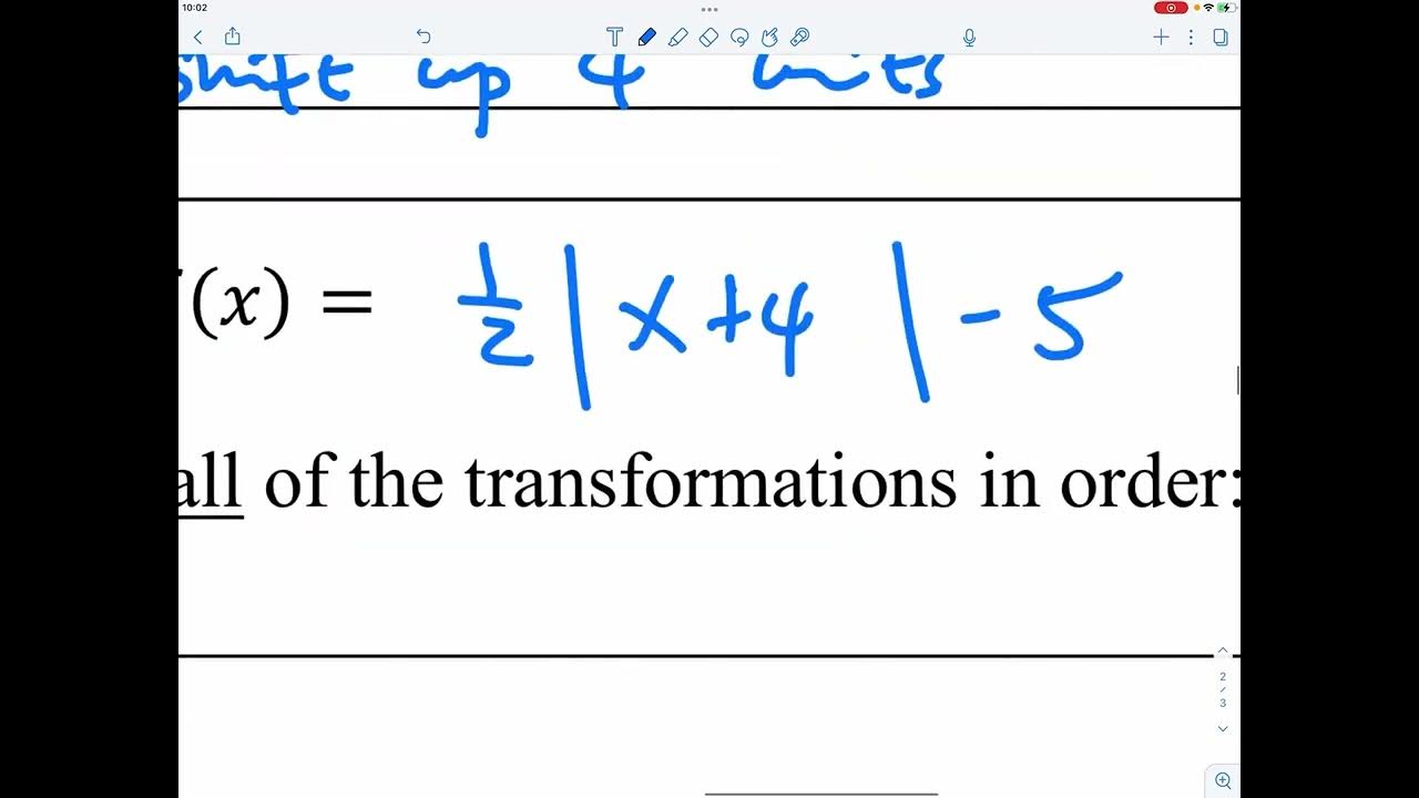 [Alg2] Writing Absolute Value Equations from Graphs (with Transformations) -- Level 3 (Part 2 ...