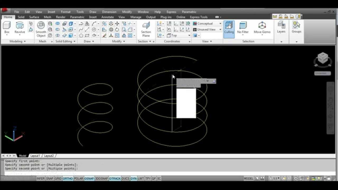 autocad 2012 tutorial helix command(greek) - YouTube