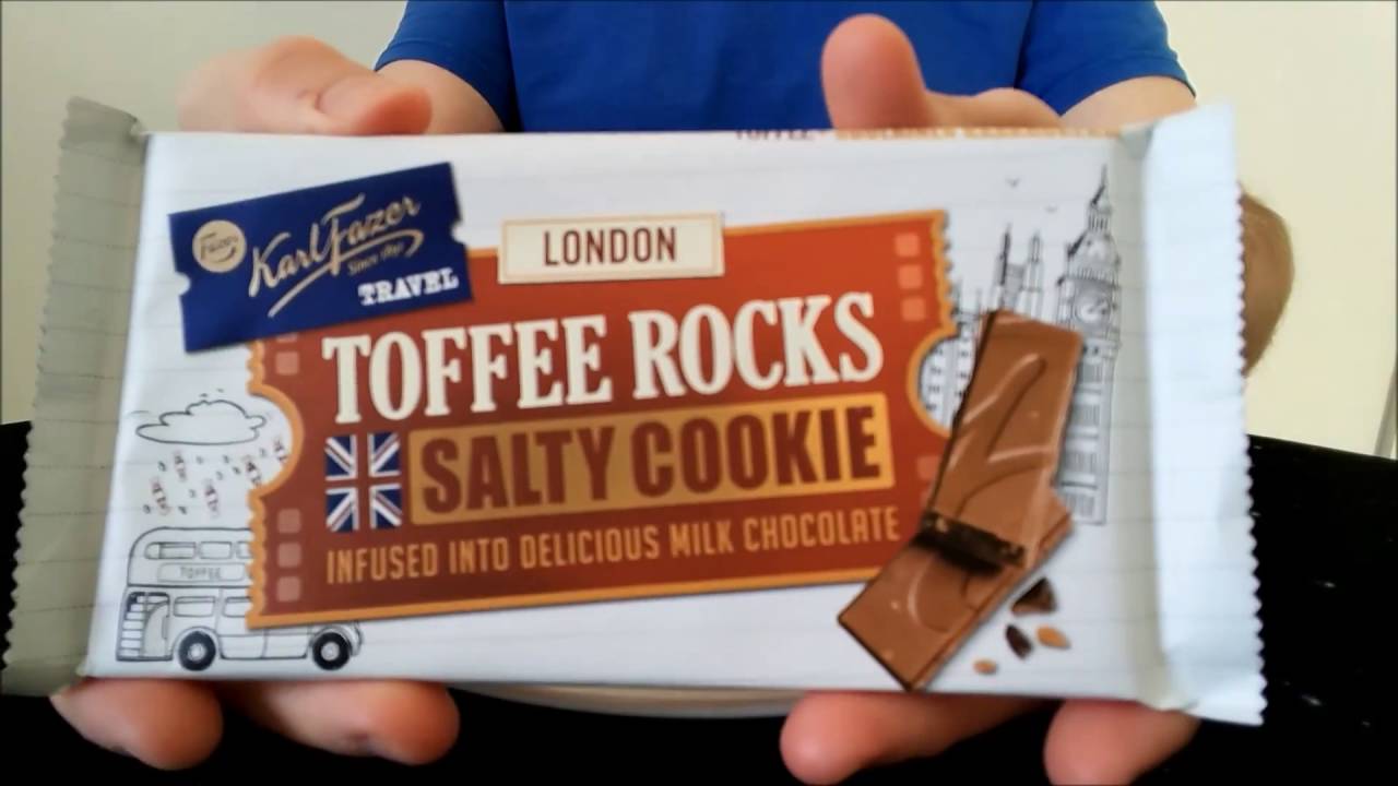 Fazer's London Toffee Rocks Salty Cookie Infused Milk Chocolate Review ...