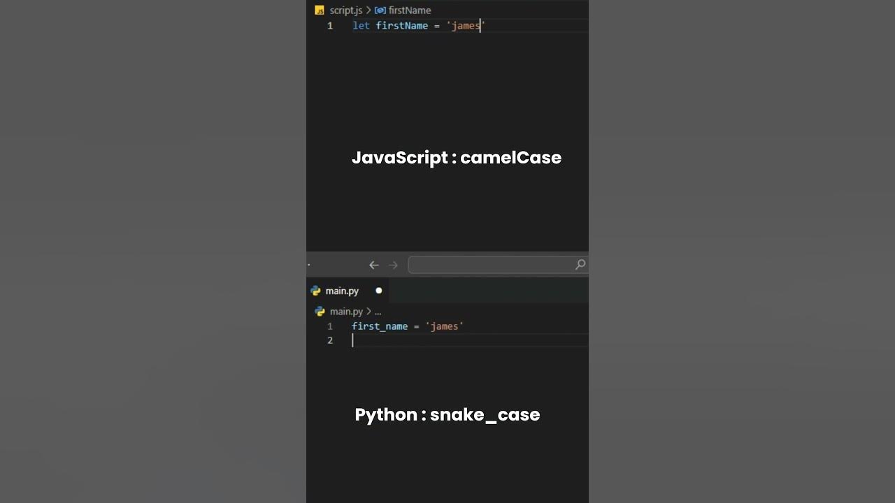 Variable Naming Conventions For Javascript And Python Shorts Youtube