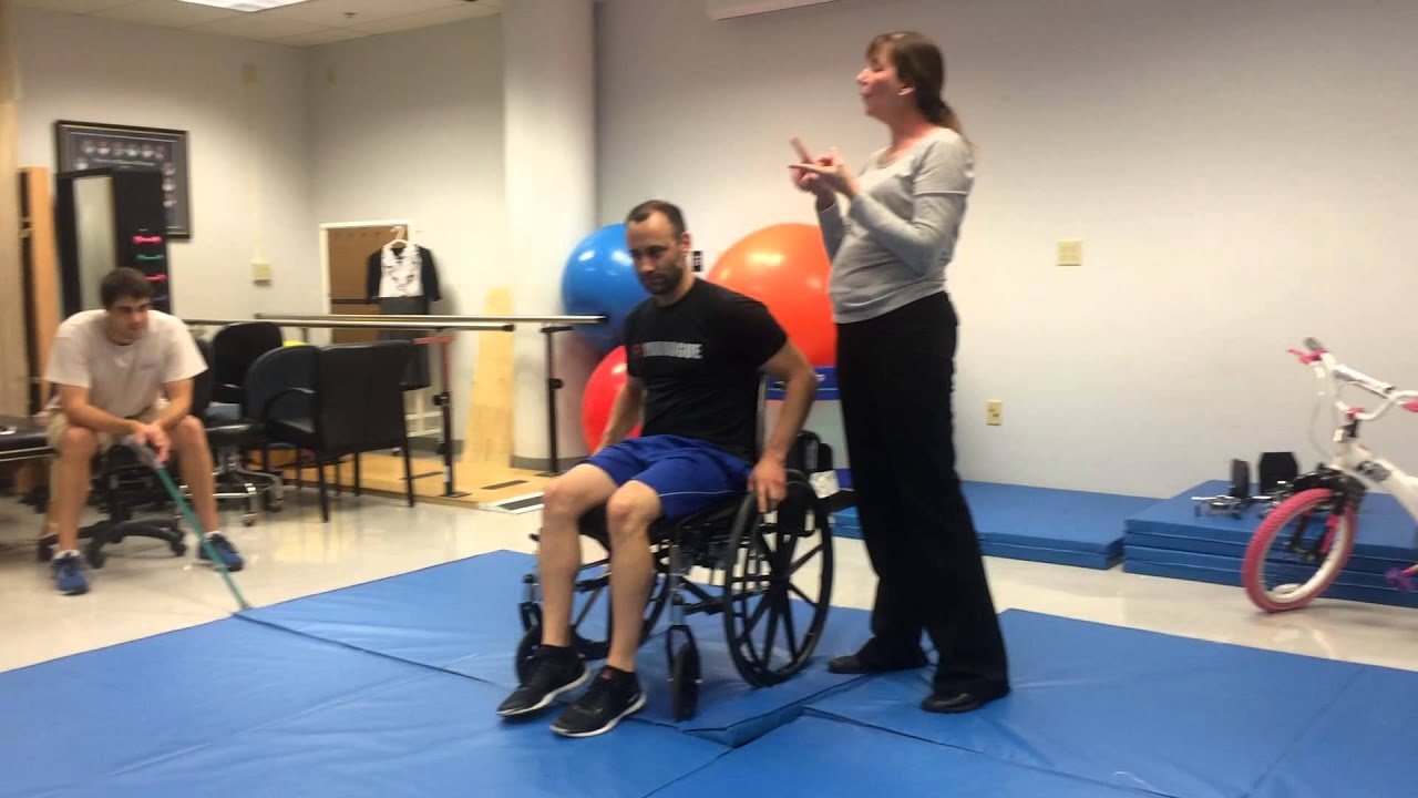 7 - Floor to Wheelchair pulling up to the chair from tall kneeling ...
