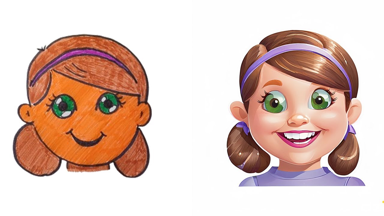 How to Draw a Smiling Girl: Let's Draw Together 👧🎨! - YouTube