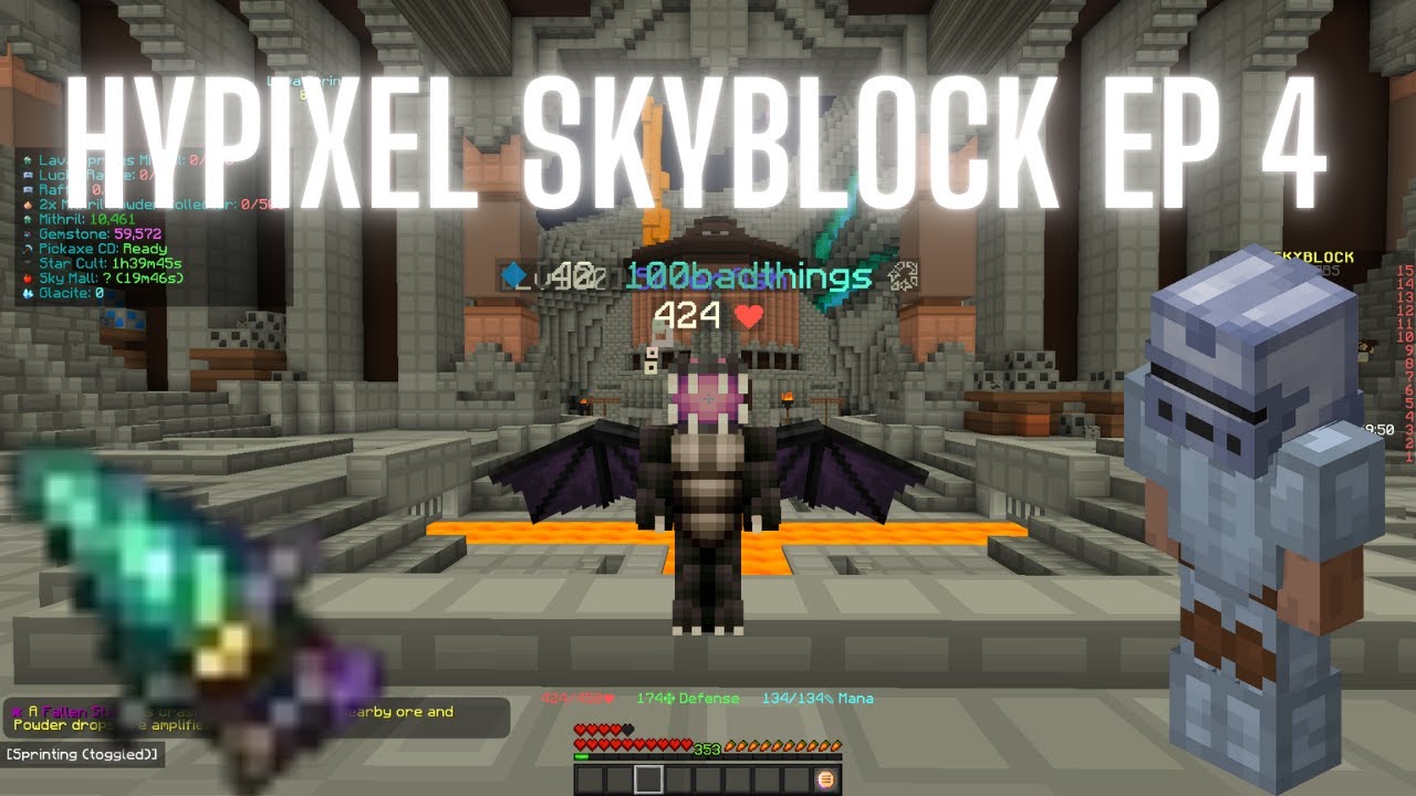 Grinding Mining and Getting our First Drill in Hypixel Skyblock - YouTube