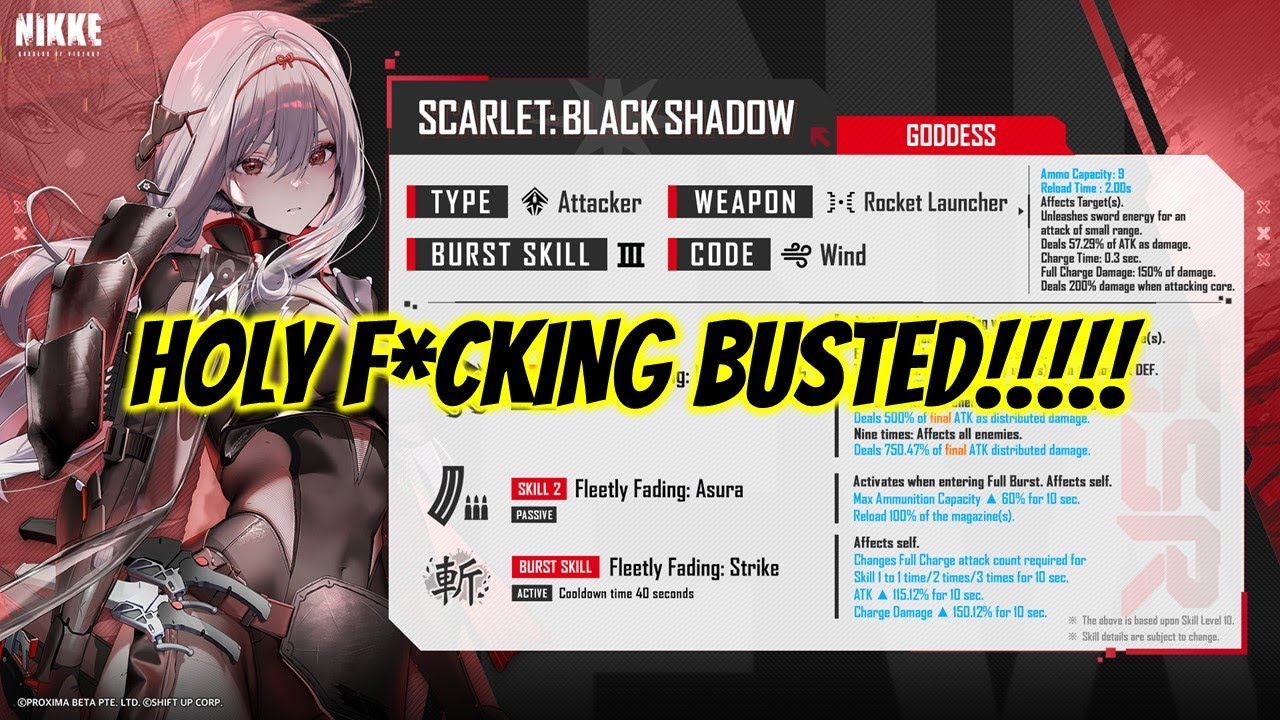 Scarlet: Black Shadow Kit and Animations | Goddess of Victory: Nikke ...