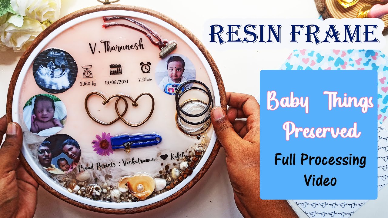 தமிழில் Baby details frame full tutorial | Resin art tutorial Tamil ...