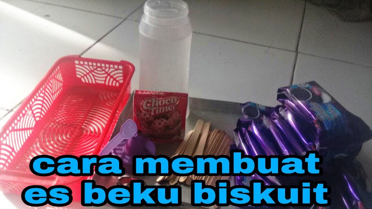 Cara membuat es beku biskuit 1000an - YouTube