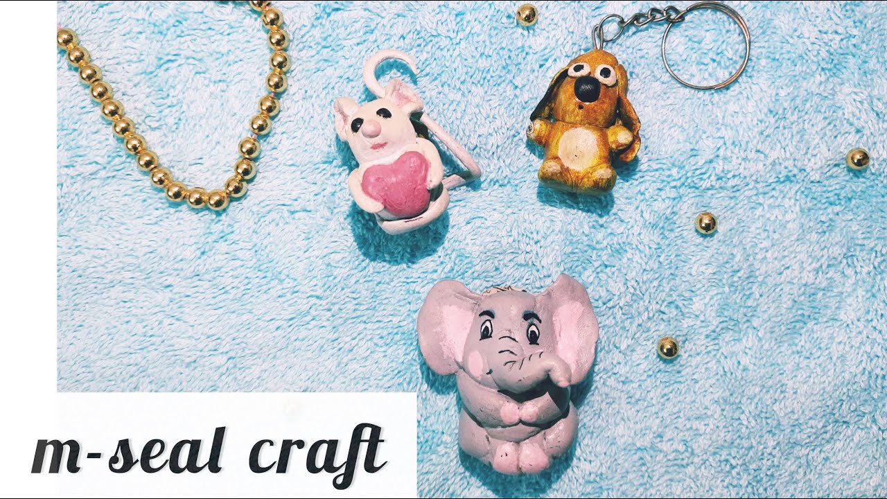 m-seal craft | m-seal key chain | elephant | rat | dog - YouTube
