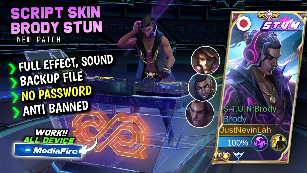 New Script Skin Brody STUN Terbaru || No Password || Full Effect Voice ...