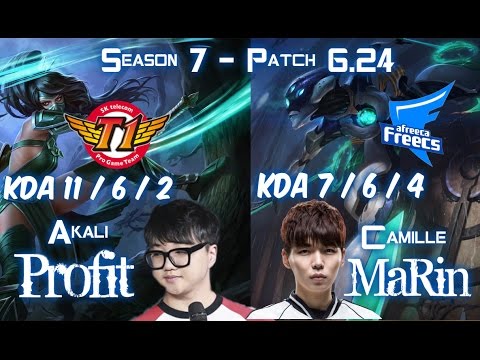 SKT T1 Profit AKALI vs AFs MaRin CAMILLE Top - Patch 6.24 KR Ranked - YouTube