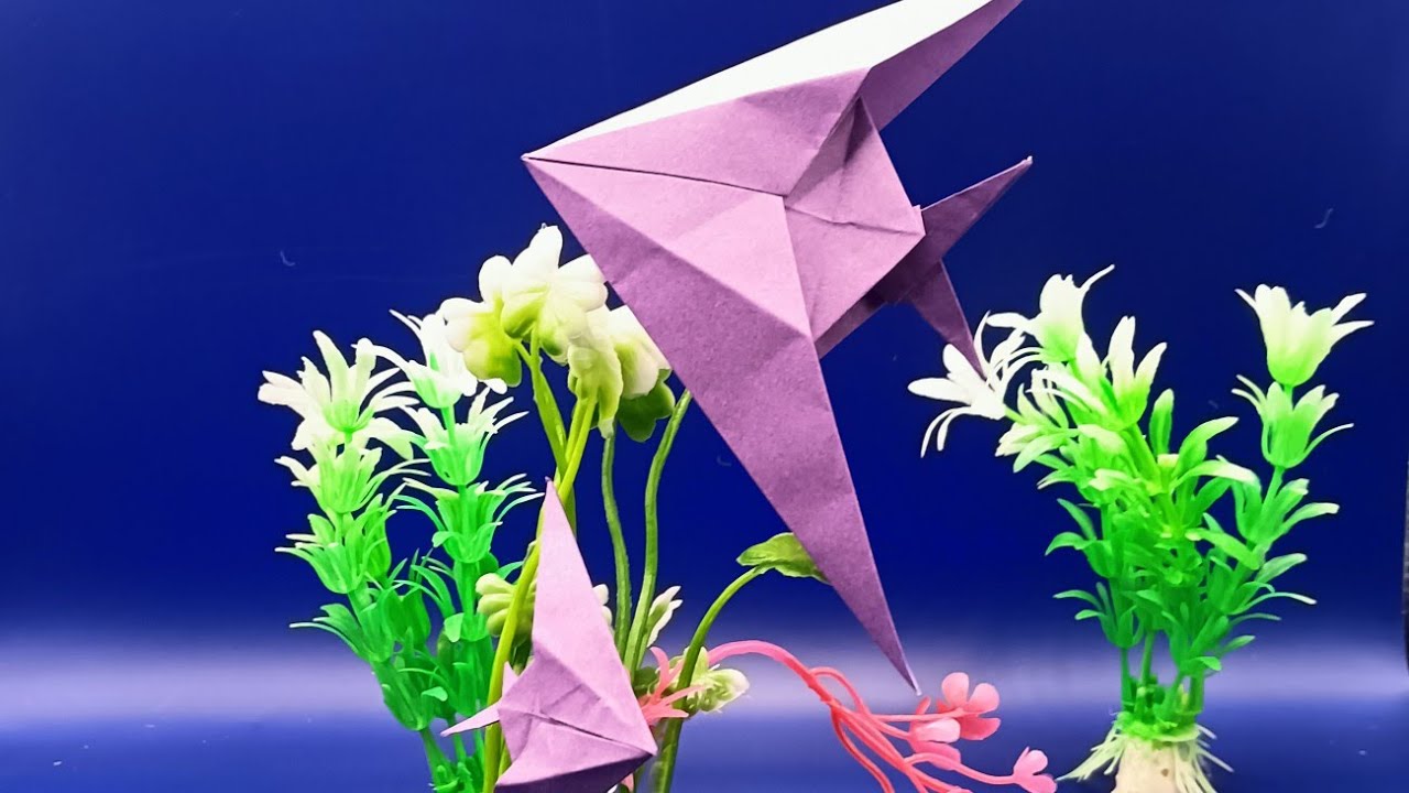 Easy Origami Angelfish (Sea Life) - YouTube