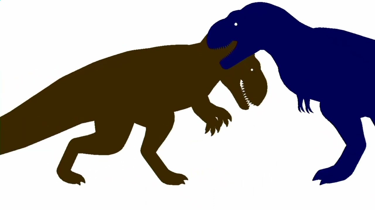 TRex V.S Carcharodontosaurus Stick Nodes Dinosaur Battle - YouTube