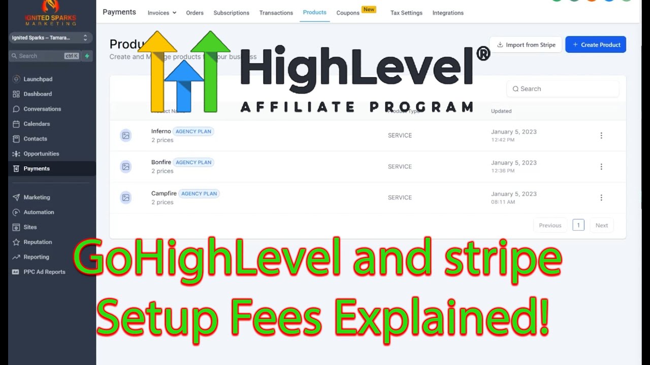GoHighLevel and Stripe Setup Fees! - YouTube