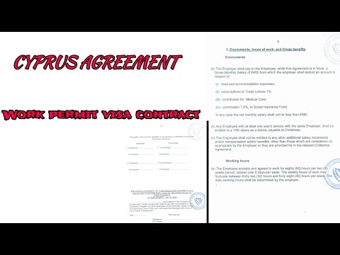Cyprus work permit visa contract | Agreement paper|| By Cyprus live ...