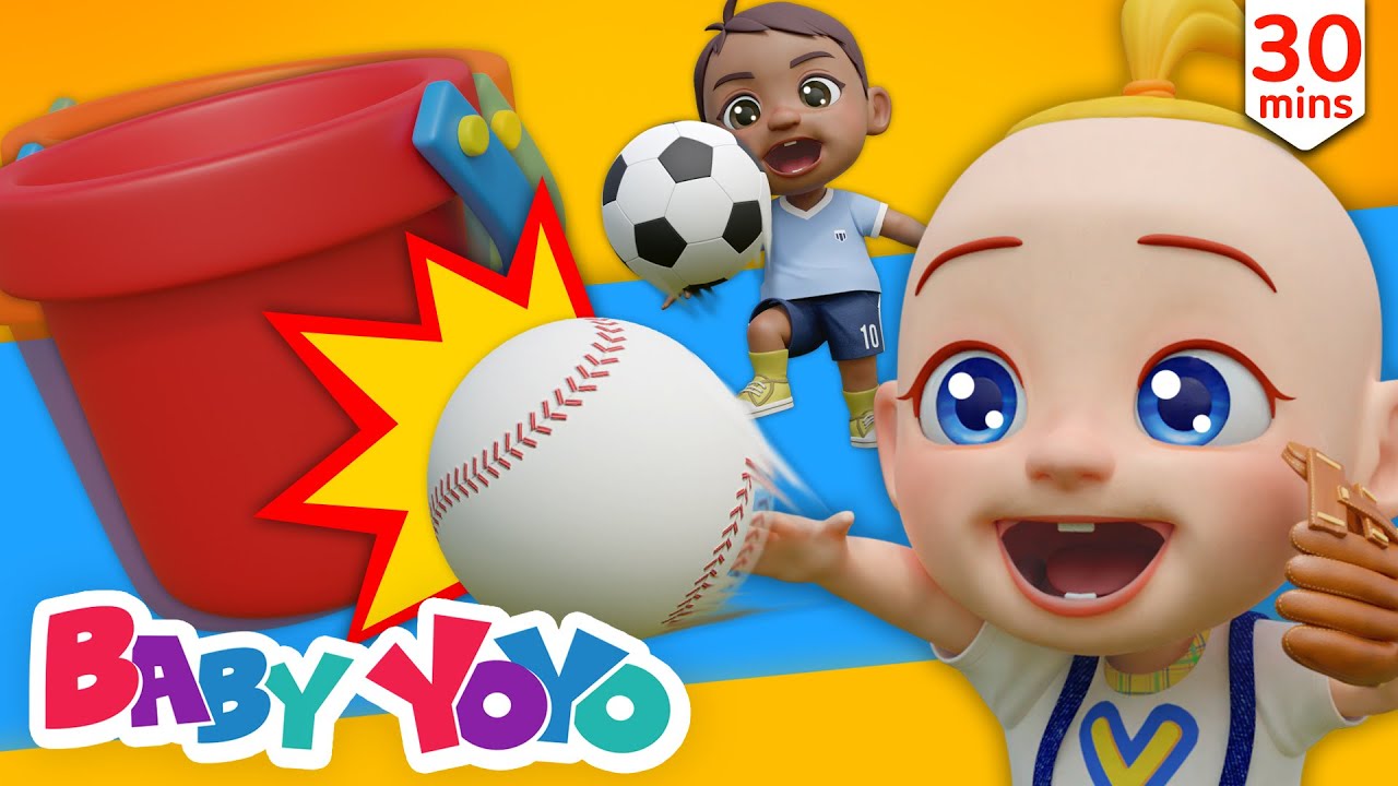 Shooting the Ball | Learn words | Play Baseball | more Nursery rhymes ...