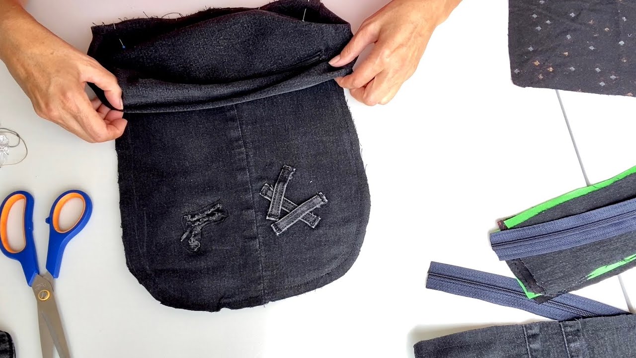 I made this DENIM BACKPACK from old jeans| Upcycling ideas - YouTube