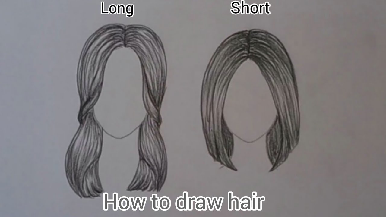 How to draw hair | long hair | short hair |step by step for beginners ...