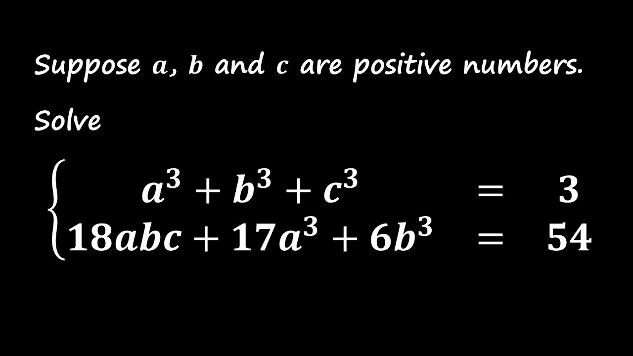 Solving a System of Equations Using AM-GM Inequality | Advanced Algebra Problem - YouTube