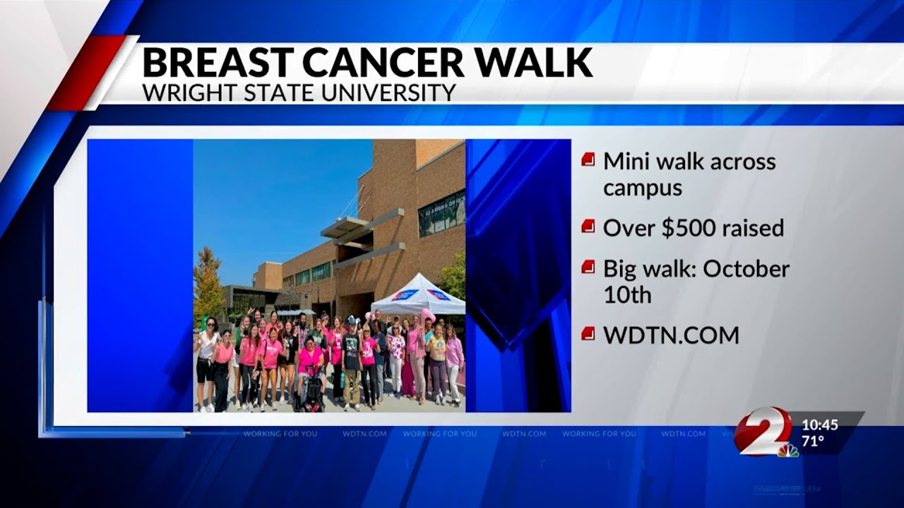 WBDT: Wright State University hosts Mini Breast Cancer Walk - YouTube